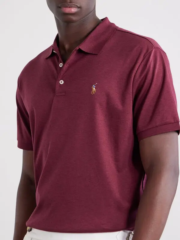 Polo Ralph Lauren Logo-embroidered Cotton-jersey Polo Shirt - Red