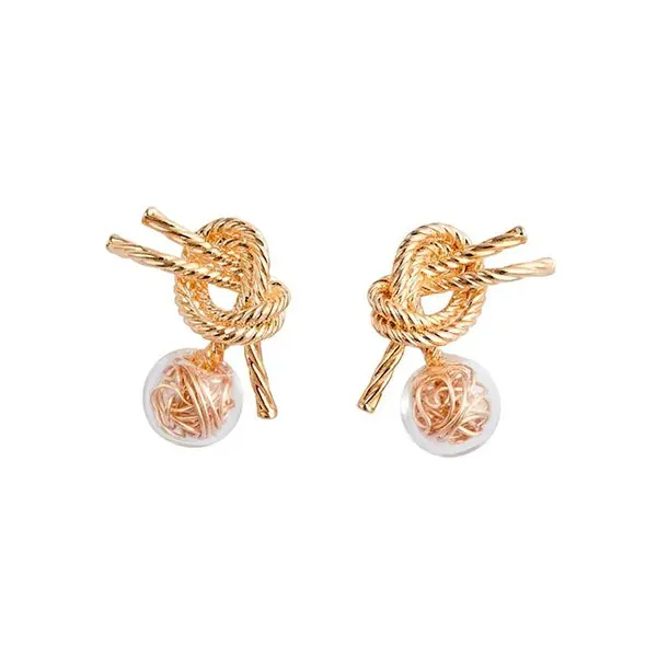 PAISIE Double Knot Earrings