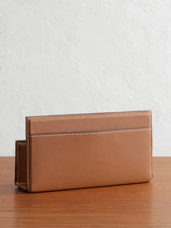 Ralph Lauren Bailey Woven Leather Letter Rack - Brown