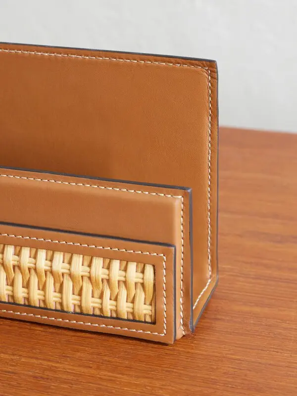 Ralph Lauren Bailey Woven Leather Letter Rack - Brown