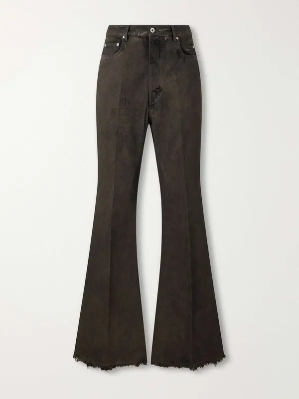 Rick Owens Bolan Flared Frayed Jeans