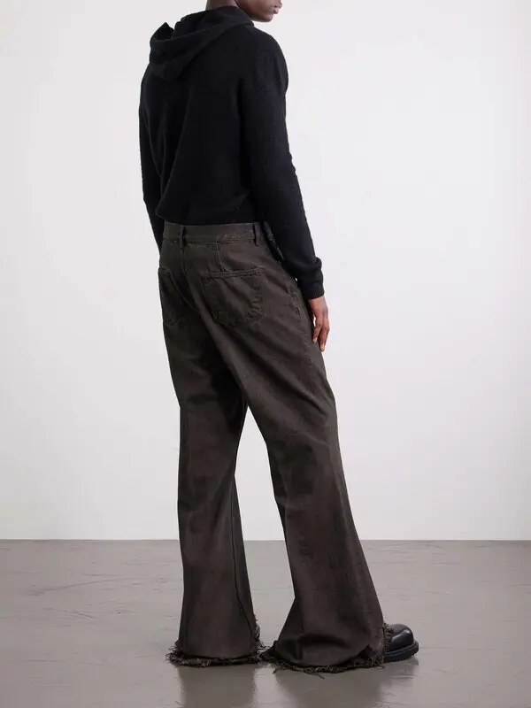 Rick Owens Bolan Flared Frayed Jeans