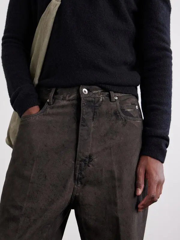 Rick Owens Bolan Flared Frayed Jeans - Gray
