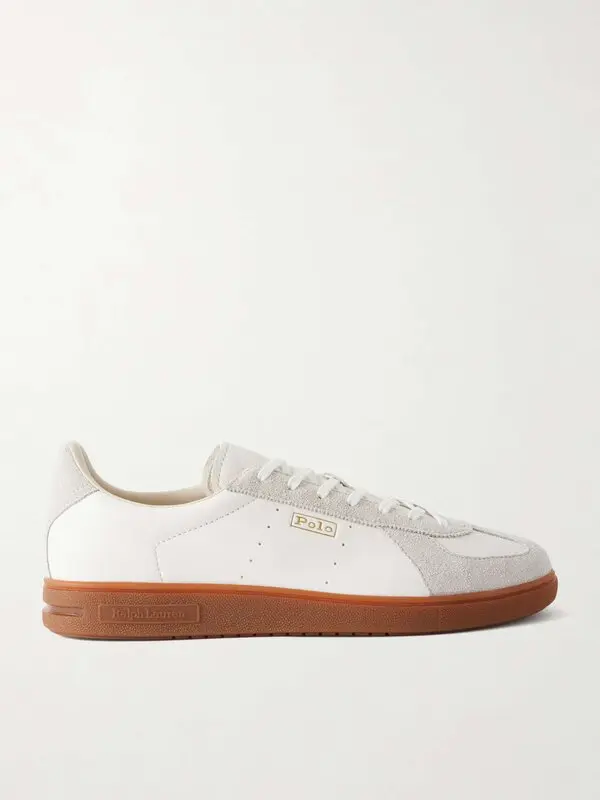 Polo Ralph Lauren Bedford Suede-trimmed Leather Sneakers - White