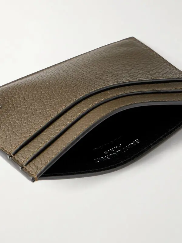 Saint Laurent Tiny Cassandre Logo-appliquéd Full-grain Leather Cardholder