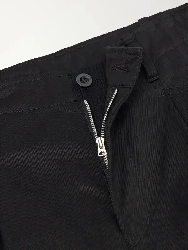 Sacai Wide-leg Cotton Chinos - Black