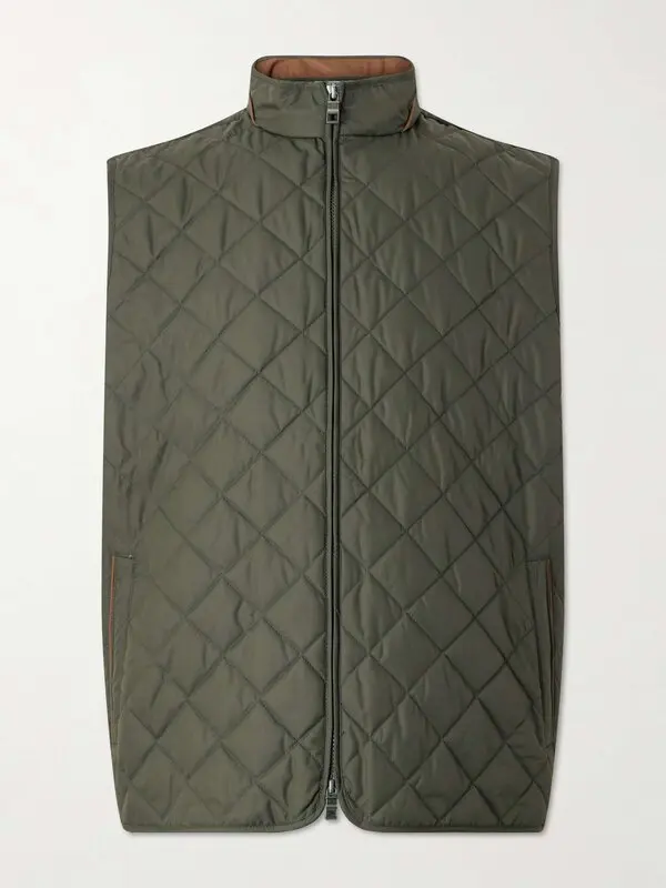 Peter Millar Essex Quilted Shell Vest - Green