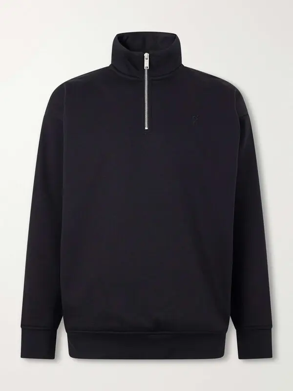 On Club Collective Logo-embroidered Cotton-blend Jersey Half-zip Sweater