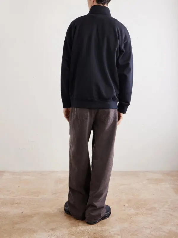 On Club Collective Logo-embroidered Cotton-blend Jersey Half-zip Sweater - Black