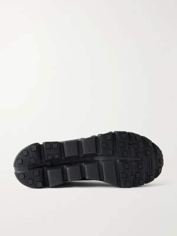 On 6 Rubber-trimmed Mesh Sneakers - Black