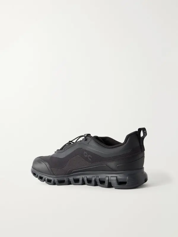On 6 Rubber-trimmed Mesh Sneakers - Black