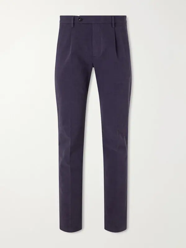 Massimo Alba Ionio2 Pleated Cotton-blend Trousers
