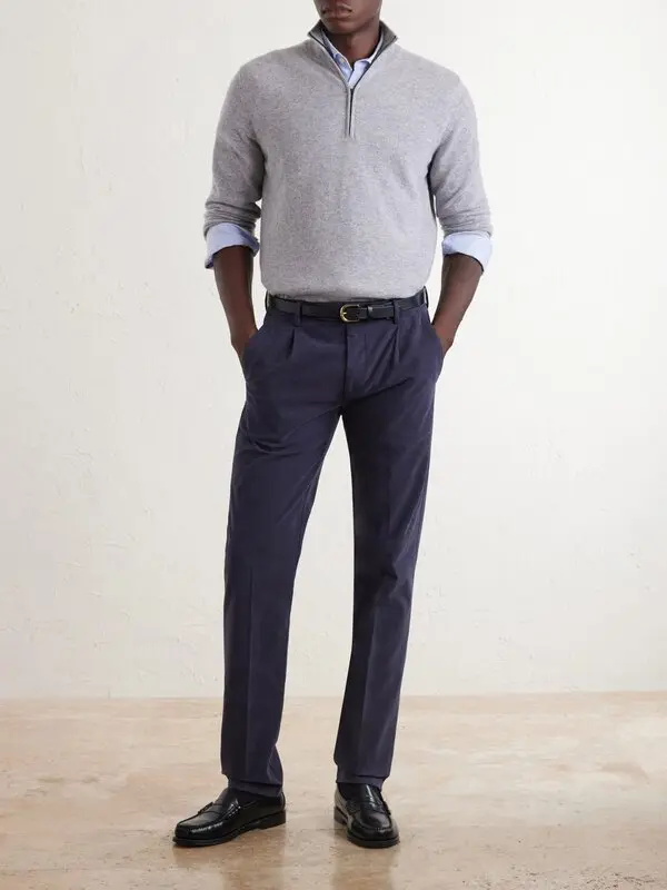 Massimo Alba Ionio2 Pleated Cotton-blend Trousers