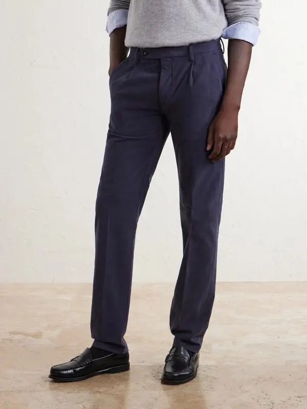 Massimo Alba Ionio2 Pleated Cotton-blend Trousers