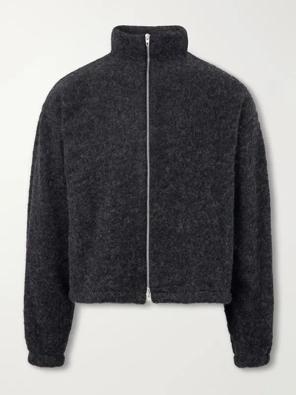 JIL SANDER Brushed Wool-blend Blouson Jacket - Gray