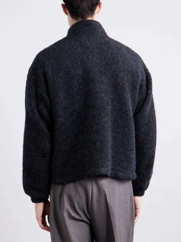 JIL SANDER Brushed Wool-blend Blouson Jacket - Gray