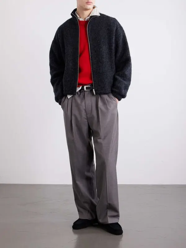 JIL SANDER Brushed Wool-blend Blouson Jacket