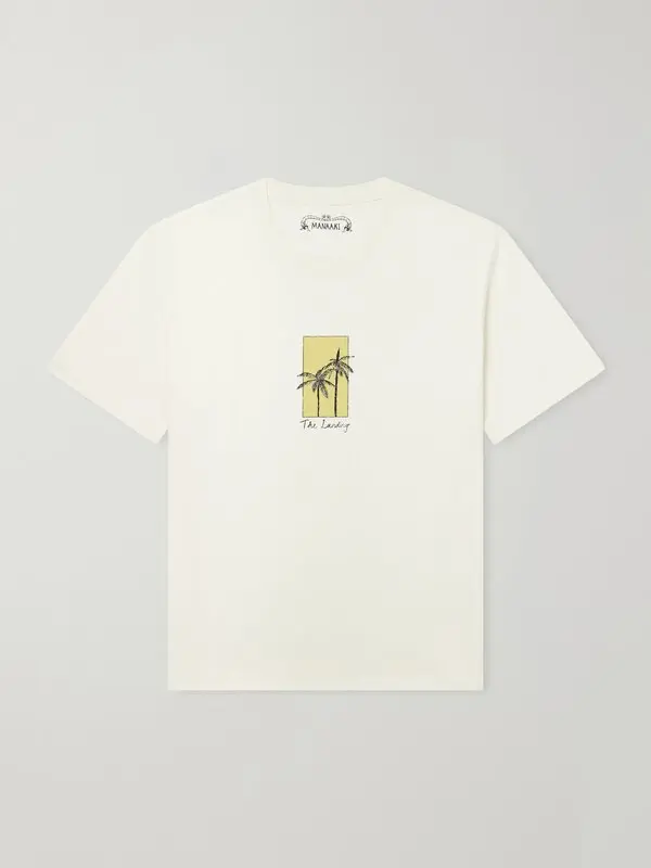 MANAAKI The Landing Printed Cotton-jersey T-shirt - Neutrals