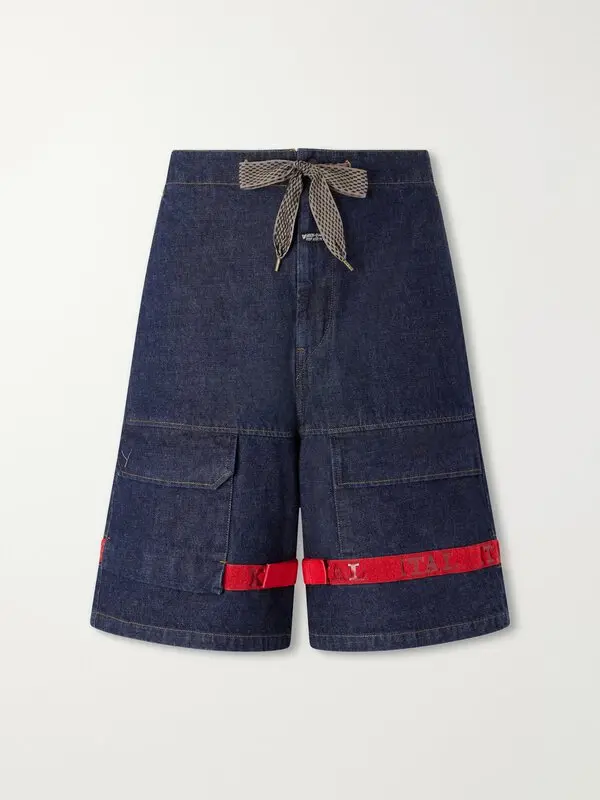 Kapital Nouvelle Shuttle Straight-leg Denim Shorts