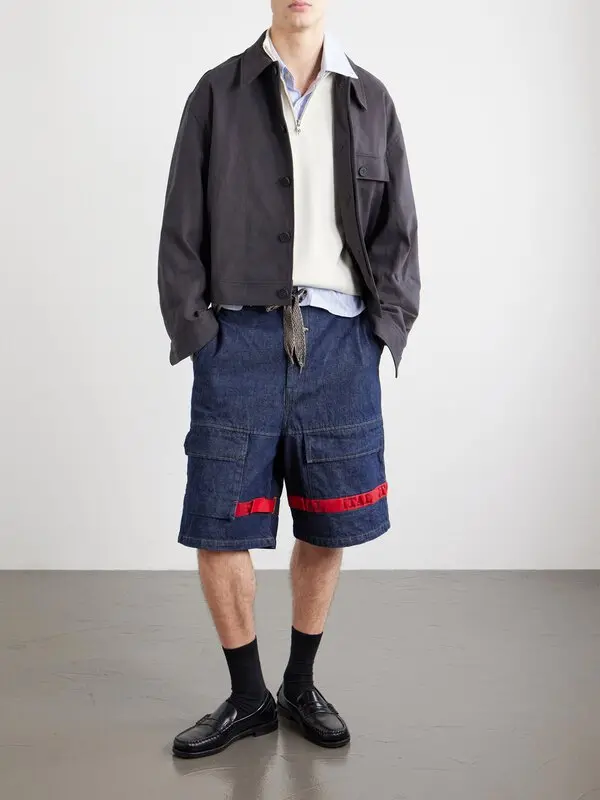 Kapital Nouvelle Shuttle Straight-leg Denim Shorts