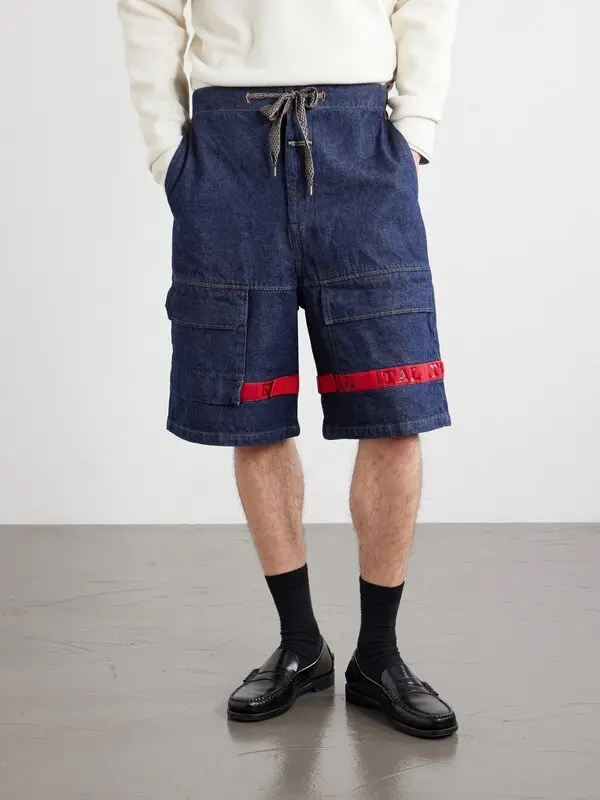 Kapital Nouvelle Shuttle Straight-leg Denim Shorts