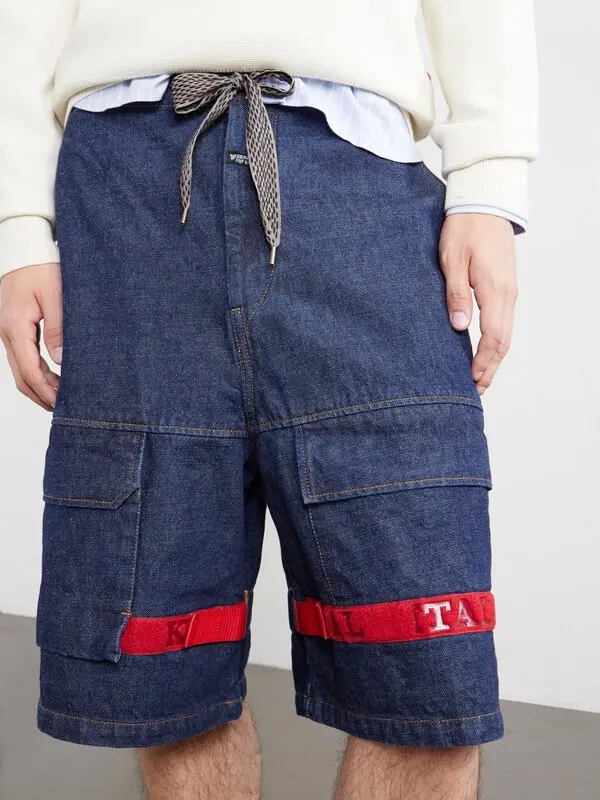 Kapital Nouvelle Shuttle Straight-leg Denim Shorts