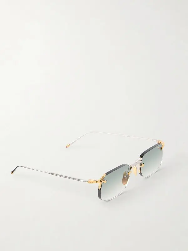 JACQUES MARIE MAGE Fonda Rimless Silver-tone Titanium Sunglasses