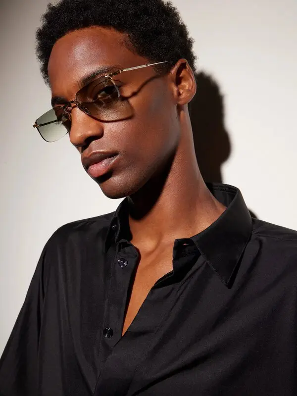 JACQUES MARIE MAGE Fonda Rimless Silver-tone Titanium Sunglasses