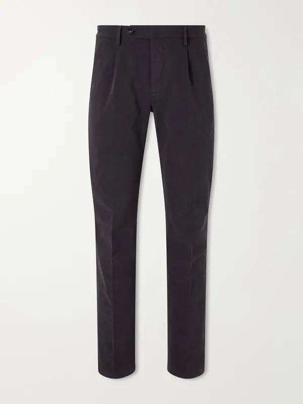 Massimo Alba Ionio2 Pleated Cotton-blend Trousers