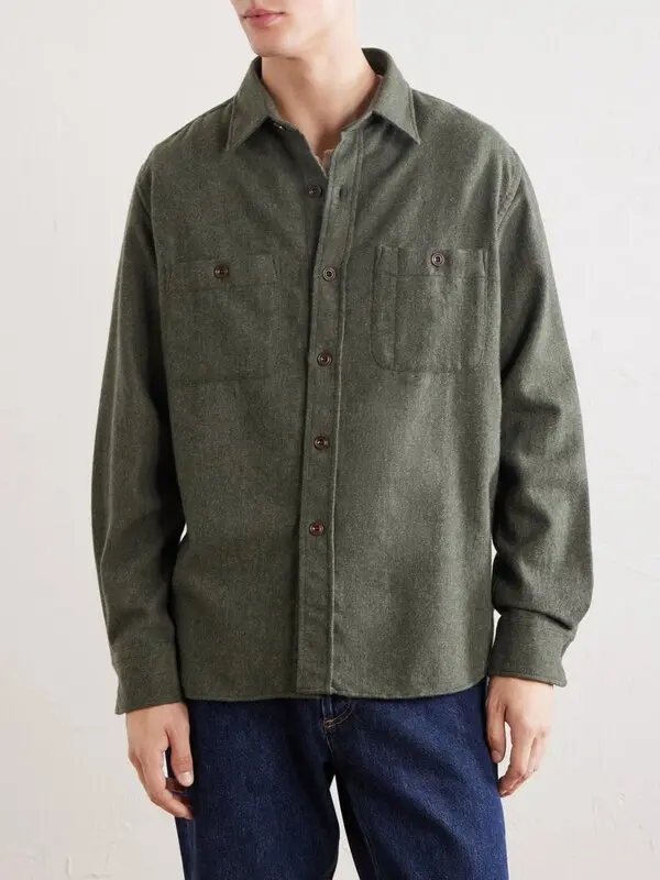 Hartford Percey Wool-blend Canvas Shirt