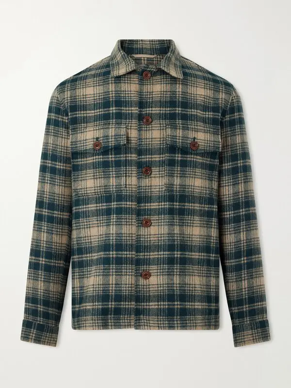 Hartford Checked Wool-blend Overshirt