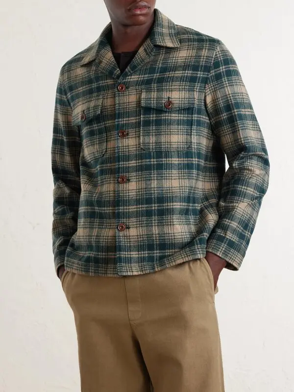 Hartford Checked Wool-blend Overshirt