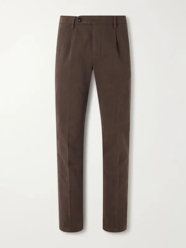 Massimo Alba Ionio2 Straight-leg Cotton-blend Trousers - Brown