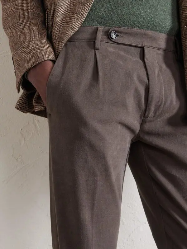 Massimo Alba Ionio2 Straight-leg Cotton-blend Trousers - Brown