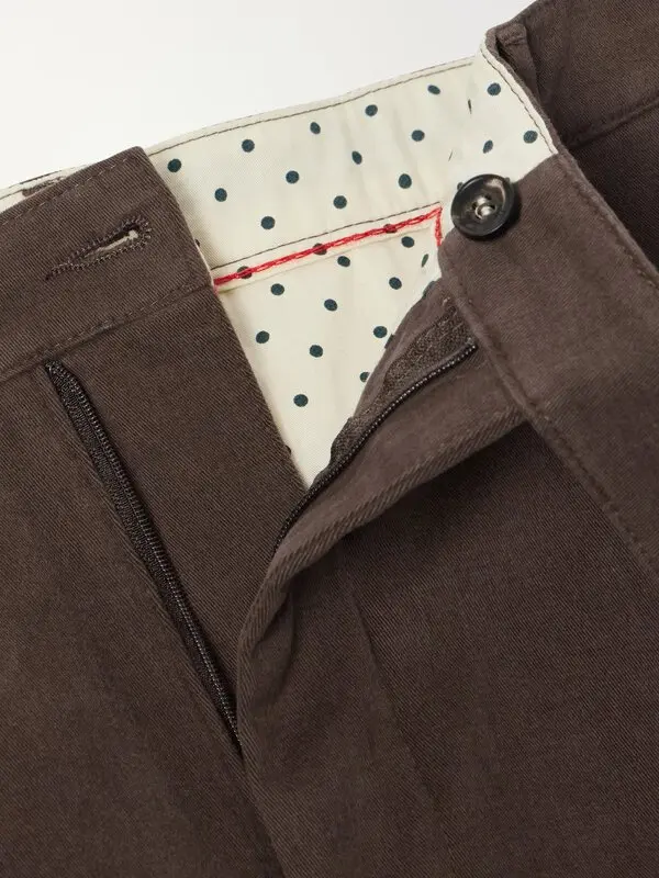 Massimo Alba Ionio2 Straight-leg Cotton-blend Trousers - Brown