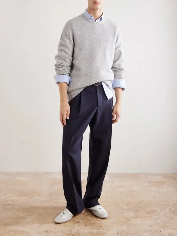 Hartford Wool Crewneck Sweater - Gray