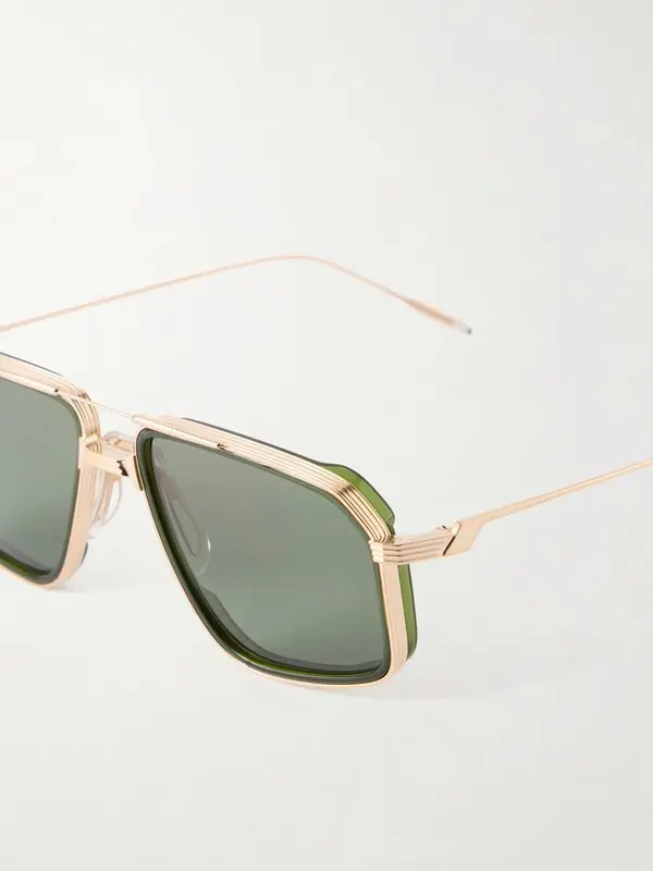 JACQUES MARIE MAGE Jagger Aviator-style -tone Titanium Sunglasses