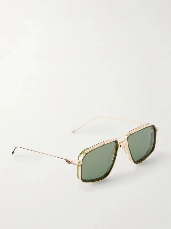 JACQUES MARIE MAGE Jagger Aviator-style -tone Titanium Sunglasses