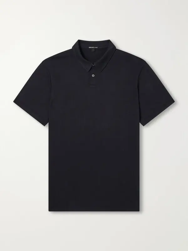 JAMES PERSE Lotus Cotton-jersey Polo Shirt - Black