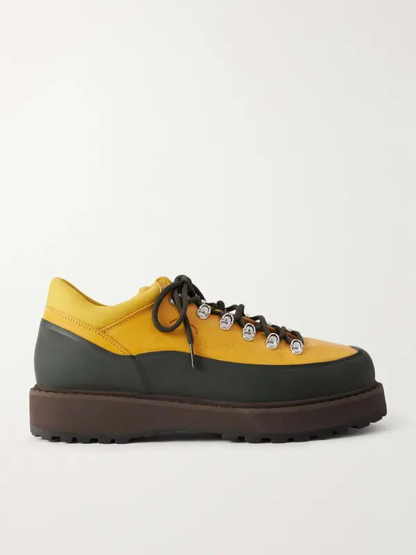 Diemme Cornaro Rubber-trimmed Leather Hiking Boots
