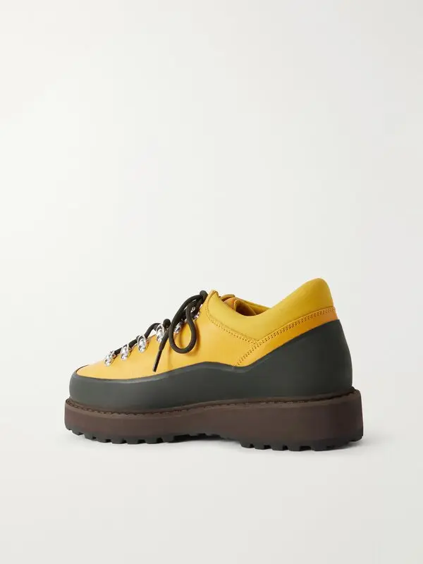 Diemme Cornaro Rubber-trimmed Leather Hiking Boots
