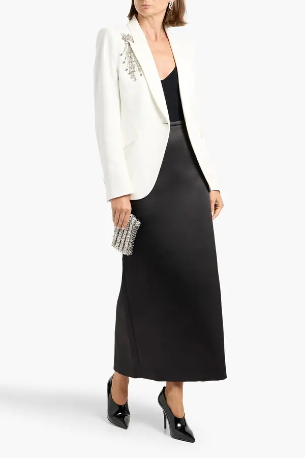 Alexander McQueen Crystalembellished Crepe Blazer