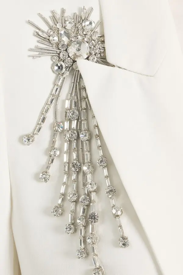Alexander McQueen Crystalembellished Crepe Blazer