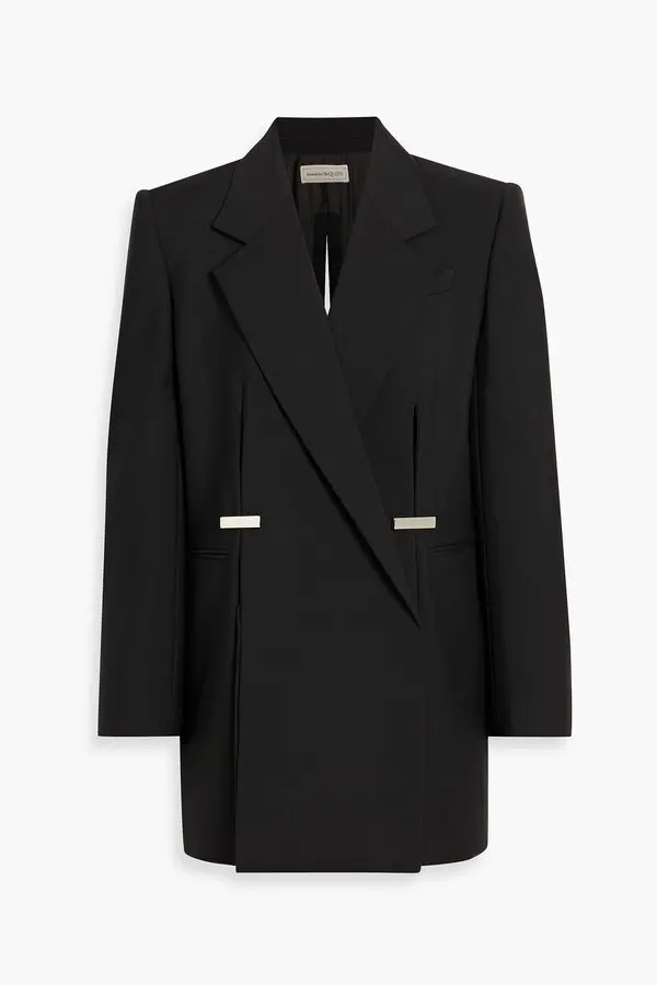 Alexander McQueen Embellished Wool Blazer - Black