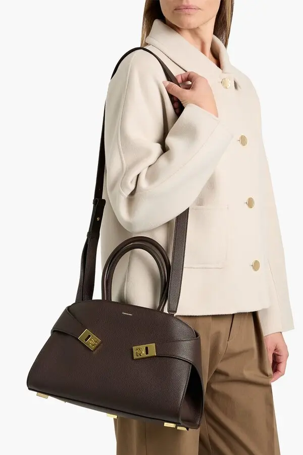 FERRAGAMO Hug Pebbledleather Tote