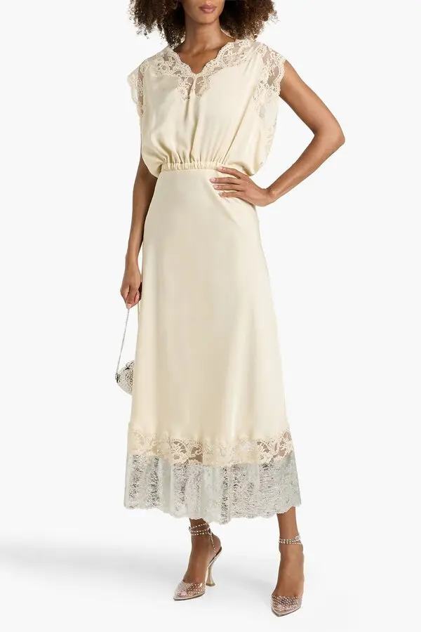 Rabanne Lacetrimmed Satin Maxi Dress