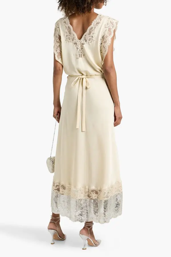 Rabanne Lacetrimmed Satin Maxi Dress