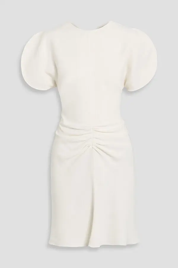 Victoria Beckham Gathered Crepe Mini Dress - Ivory