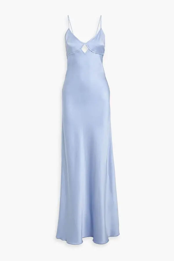 Victoria Beckham Cutout Satincrepe Maxi Dress - Lavender