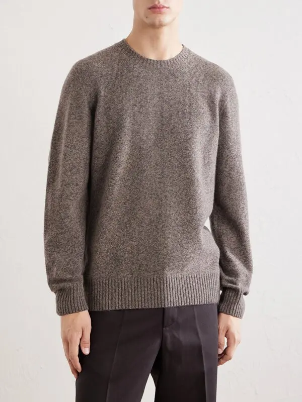 Hartford Wool Crewneck Sweater - Brown